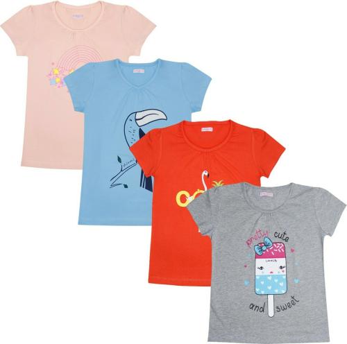 Buy Luke and Lilly pack of 4 Girls Half Sleeve Tshirt Online at Best ...