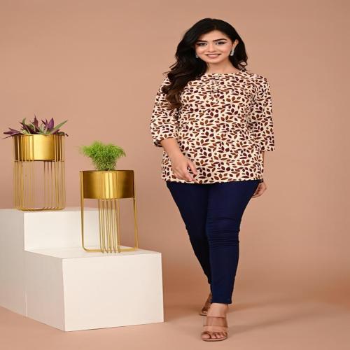 Buy MRS. PYARI Women Trendy Jaipuri Printed and Round Neck with Buttons ...