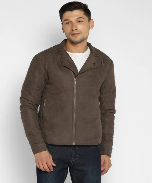 Buy Red Chief Dark Beige Full Sleeve Solid Regular Fit Polyester Casual Jacket for Men (O8310017 ...