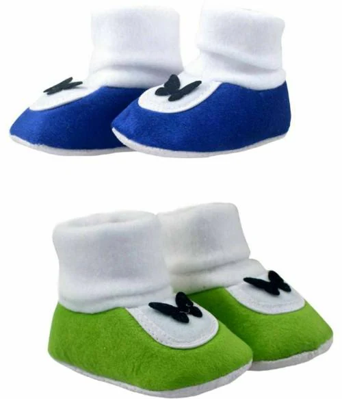 Buy BASICS21 Baby Girls And Baby Boys Green Soft Base Booties Online at ...