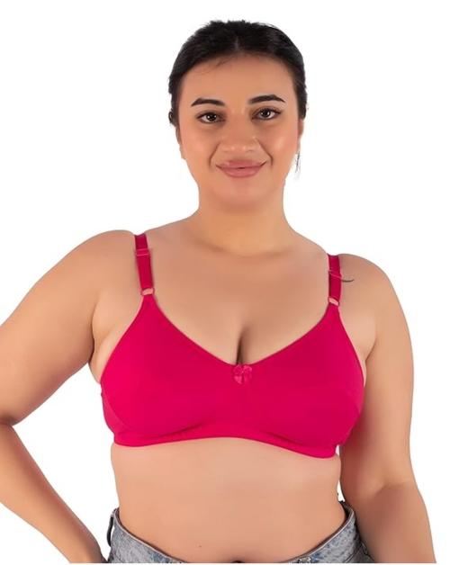 Buy MISSVALENTINE Women's Non Padded fullcoverage bra-Mansi-48D-Rani | Pack of 1 Coral Online at ...