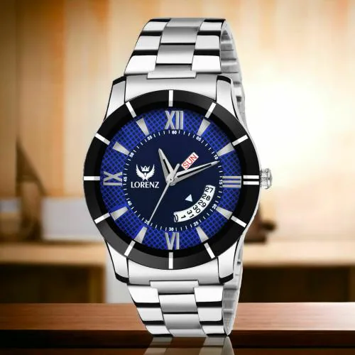 Buy Lorenz Day & Date Blue Dial Men's Analog Watch- MK-1093A Online at ...