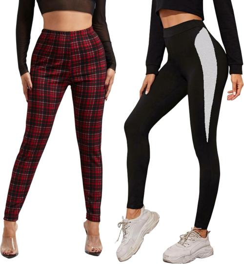 Buy ALISBA Women Multicolor Solid Lycra Blend High Rise Jeggings (S ...