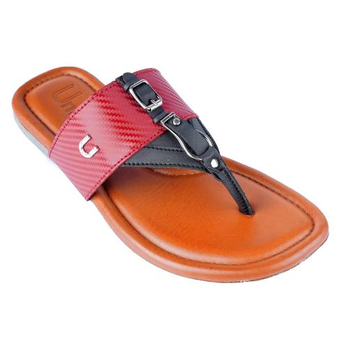 Buy Unigo Men Red Leather Chappal - Drago Online at Best Prices in ...