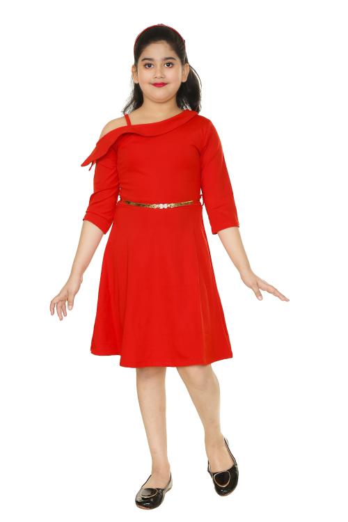 Buy Yashvi Trends Party Wear Red Frock Dress Full Sleeves Online at ...