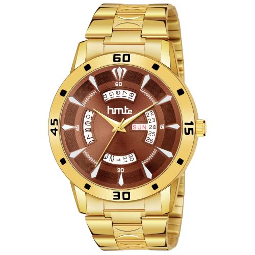 Buy HMTe HM-22882 Brown Golden D&D Analog Watch for Men Online at Best ...