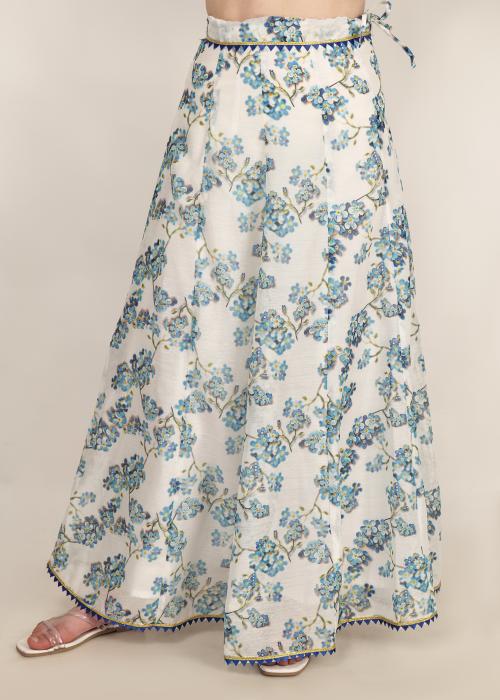 Buy Frolic Rolic Women Chanderi Multicolour Floral Flared Maxi/Long ...