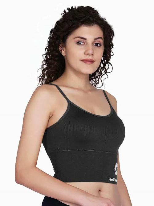 Buy F FASHIOL.COM Nylon Spandex Women Light Padded Wire Crop Top Bra ...