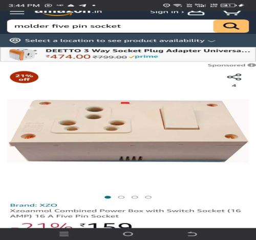 Buy LINK O MOON Two 16A Socket with Safety Shutter & Two 16A MCB Switch ...