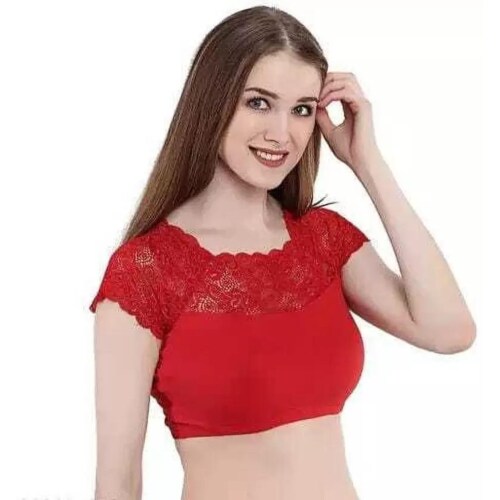 Buy SUNBRUST Lycra Blend Short Sleeves Square Neck Self Design Pattern ...