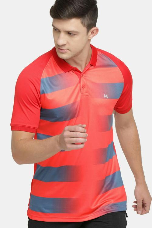 Buy MANIAC Men Red Color Printed Polyester T-shirt Online at Best ...