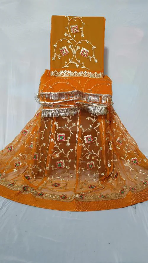 Buy SHIVDEVANSHI Orange, Gold Rajasthani Poshak Women Lehenga Choli Online at Best Prices in ...
