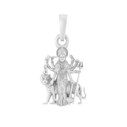 Buy Akshat Sapphire Sterling Silver (92.5% purity) Goddess Durga maa ...