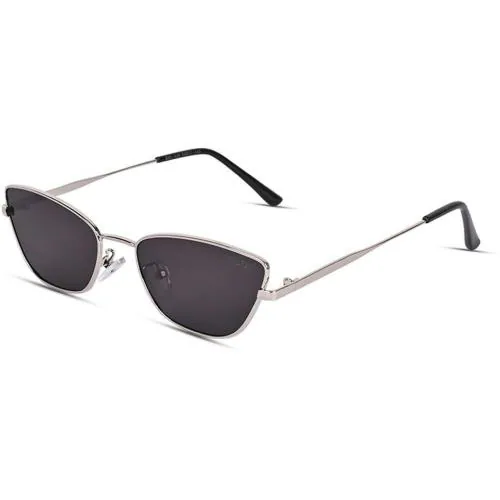 Buy IDOR UV Protection Cat Eye Full Frame Black Sunglasses Men and ...