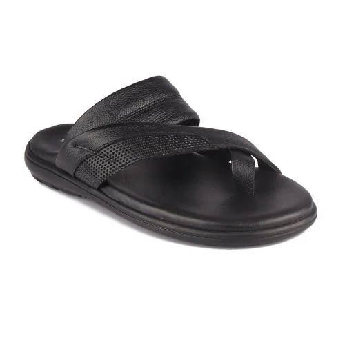 Buy Red Chief Black Leather Slippers for Men Online at Best Prices in ...