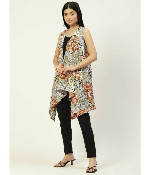 Buy Rue Collection Woman's Printed Open Front Waterfall Shrug Online at ...