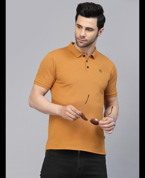 Buy Rigo Men Light Brown Polo T-shirt Online at Best Prices in India ...