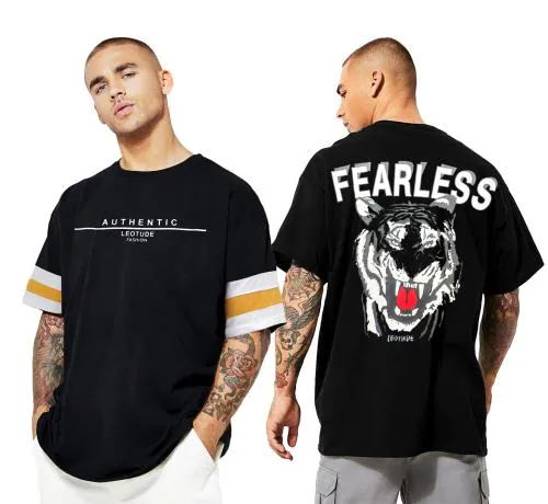 Buy LEOTUDE Oversized Cotton Blend Half Sleevee Men's T-Shirts Combo ...