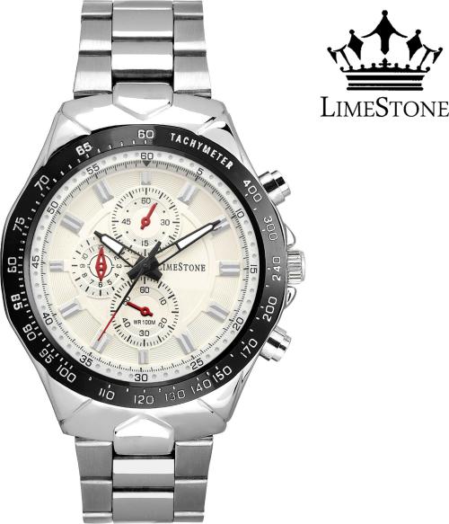 Buy LIMESTONE Analog White Dial Silver Strap Watch For Men (LS2628 ...