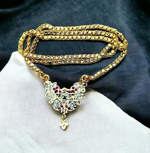 Buy TGS GOLD COVERING Traditional Impon Dollar Chain Long Chain 30 Inch ...