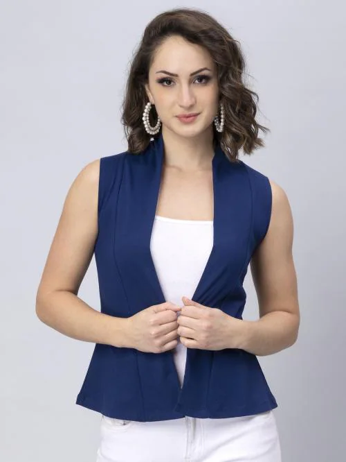 Buy Nimble Royal Blue Sleeveless Short Shrug Online at Best Prices in ...