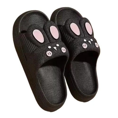 Buy Women's Cute Bunny Slides - Black Online at Best Prices in India ...