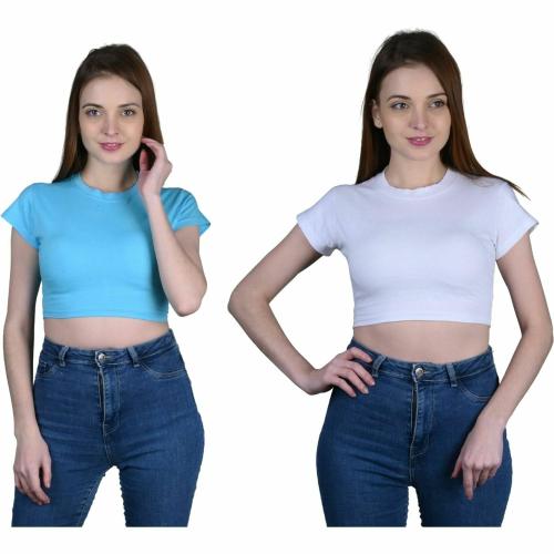 Buy French Kleider Casual Solid Women White, Blue Top () Online at Best ...