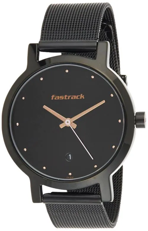 Buy Fastrack Analog Dial Black Band Black Animal Print Watch-6222Nm01 ...