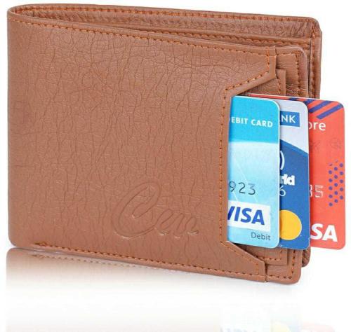 Buy Sonrisa Tan Artificial Leather 10-Slots Wallet For Men Online at ...