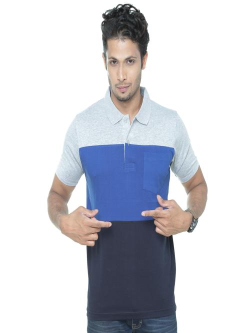 Buy BULLMER Multicolor Half sleeve Single Colorblock Polo T-shirt For ...