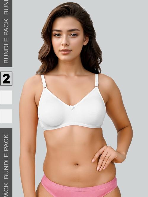 Buy Lux Venus Seamless Moulded Bra with Adjustable Strap White Pack Of 2 Online at Best Prices ...
