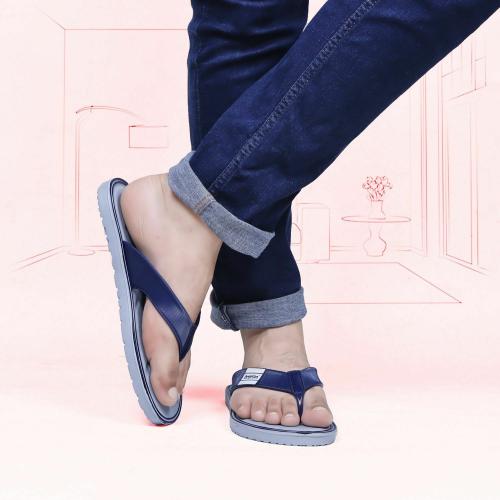 Buy Action Stylish Grey Blue Slipper For Men Online at Best Prices in ...