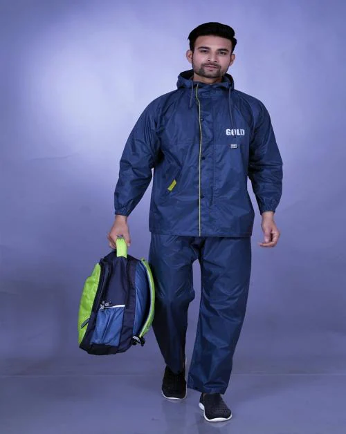 Buy GOLD raincoat for men BLUE Men Waterproof Raincoat with Pants ...