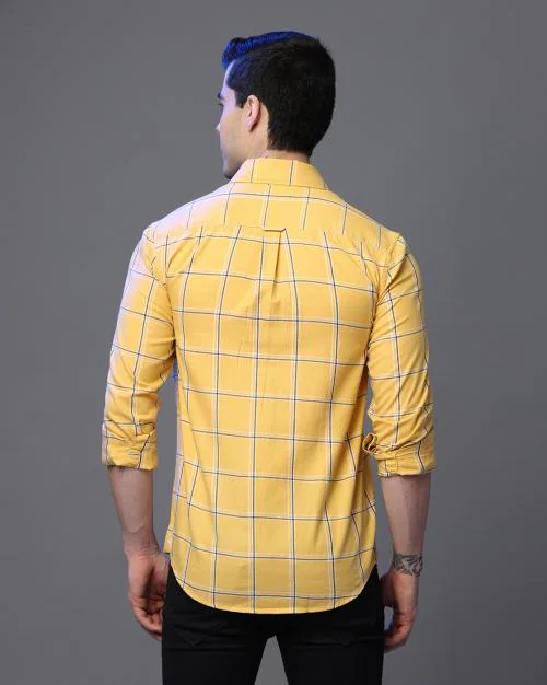 Buy FOGA CLOTHING--Mens Twill Checked Casual Shirt Online at Best ...