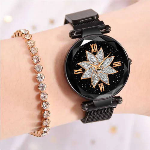 Buy New LuxuryMagnet Buckle Starry Analog Watch Magnetic Chain Belt ...