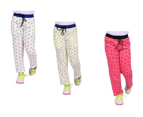 Buy KAYU Girls Cotton Printed Lower Track Pant (Pack of 3) Online at ...