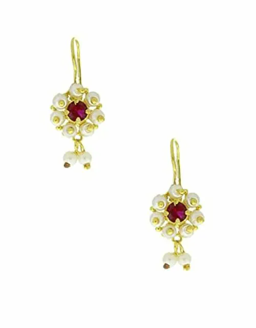 Buy Anuradha Art Jewellery Gold Plated Traditional Clip On Bugadi Earrings Pink (Women) Online ...