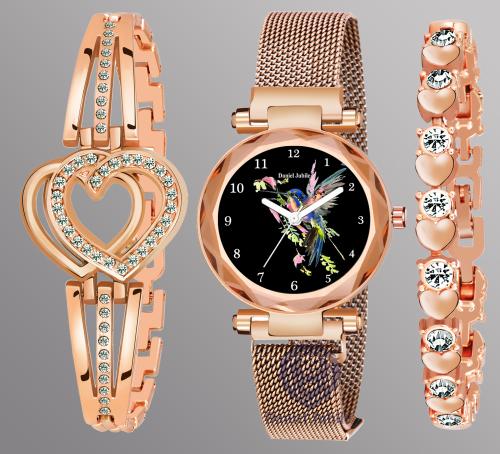 Buy Daniel Jubile Black Dial Indian Bird With Cosmic And Dil Braclete ...