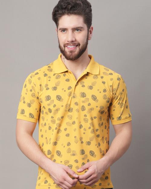 Buy Obaan Men's Cotton Half Sleeves Polo Neck Printed T-shirt Online at Best Prices in India ...