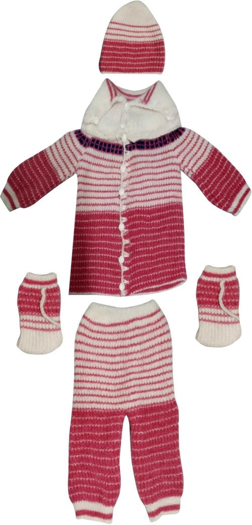 Buy ATXP Baby Boys and Girls Pink Self Design Wool Sweater, Pyjama ...