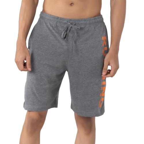 Buy Chromozome Men Charcoal Mel Cotton Solid Single Shorts Online at ...