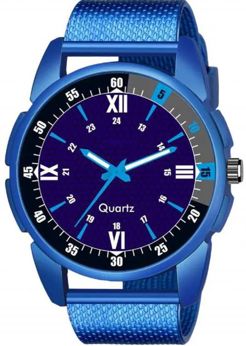 Buy Blue Pearl Analog Blue Dial Blue Strap Watch For Men And Boys ...