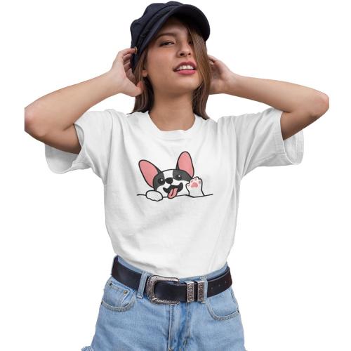 Buy The Cool Vibe Store Girls White 100 Percent Cotton Graphic Printed Cute Dog T-Shirt Online ...