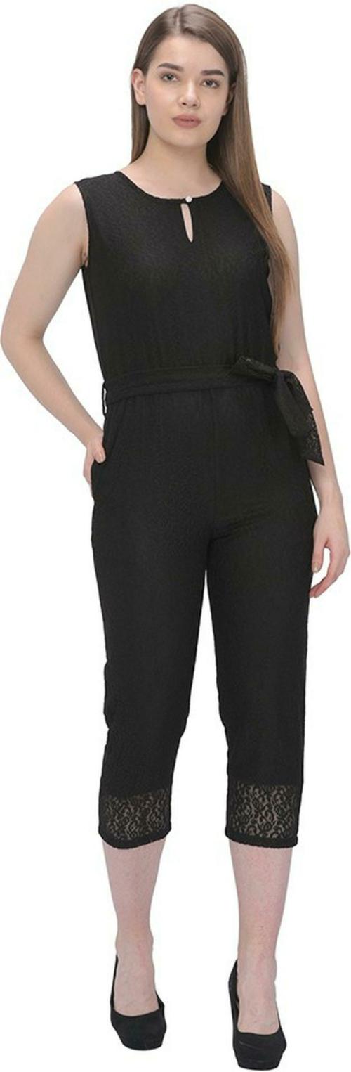 Buy Lilyn Women Black Solid Cotton Blend Jumpsuit (size S) Online at Best Prices in India - JioMart.