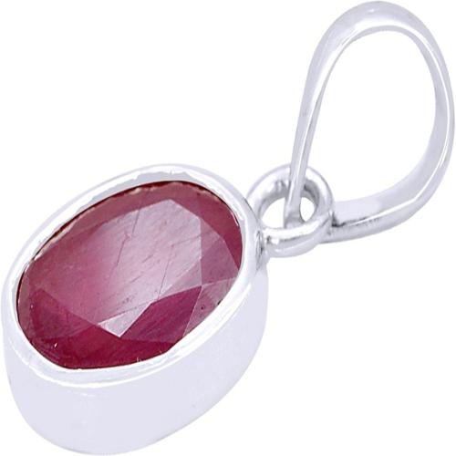 Buy Nirvana Gems 8 Ct Certified Silver Ruby Stone Pendant Online at ...