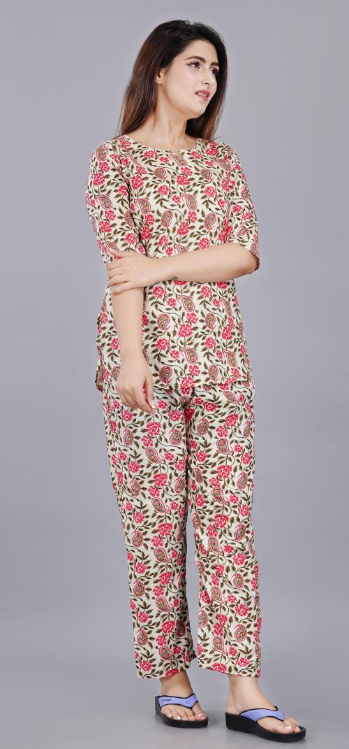 Buy Meena Collection Women Printed Beige Night Suit Set Online at Best Prices in India - JioMart.