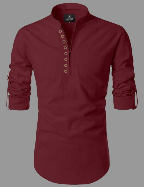 Buy SOPANI Men Solid Straight Kurta (Maroon) Online at Best Prices in India - JioMart.