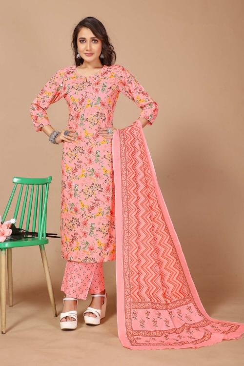 Buy PASIKA Premium Cotton Printed Kurta and Pant Set With Dupatta -Pink ( L ) Online at Best ...
