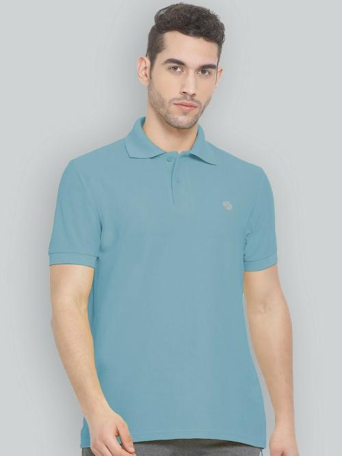 Buy Lux Nitro Cotton Blend Blue Polo T-shirt For Men Online at Best ...