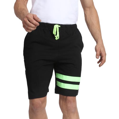 Buy Chromozome Men Black Cotton Solid Single Shorts Online at Best ...